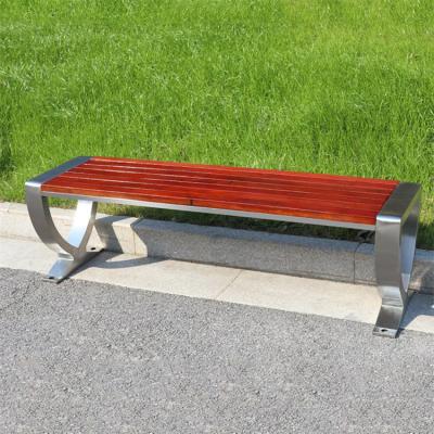 China Aluminum Waterproof Backless Garden Bench 1800mm x 450mm with Antiseptic Walnut Wood Slats for sale