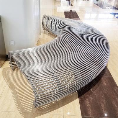 China 1800mm Stainless Steel Outdoor Bench with Wood Slats - All Weather Metal Garden Furniture in Silver, Golden, Grey Colors for sale