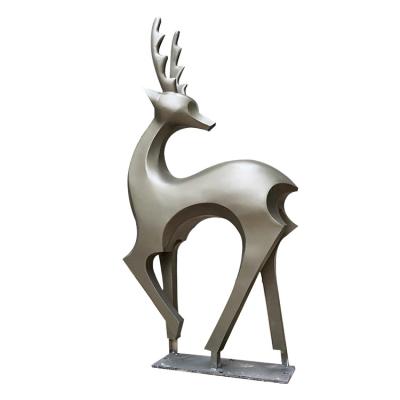 China Stainless Steel 304 Animal Sculpture - 1500mm Outdoor Deer Statue with Custom Size Options and Multiple Surface Finishes for sale