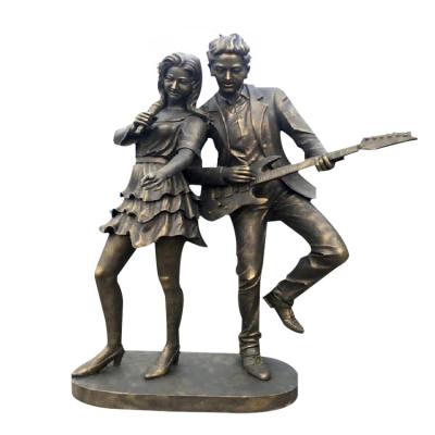 China Art Bronze Couple Statue Metal Female Sculpture 1800mm Height Custom Color for sale