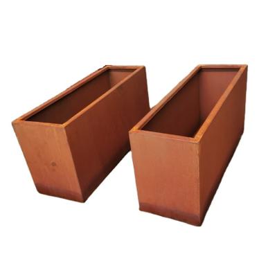 China Custom Corten Steel Flower Pot - Rusty Metal Planter with Multiple Sizes and Colors for Garden Decoration for sale