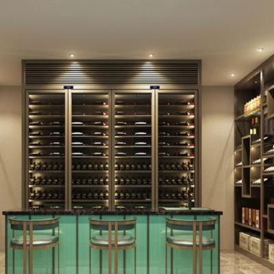 China Stainless Steel 304 Constant Temperature Wine Cabinet 1200×2500mm with Glass Door and Custom Finish for sale