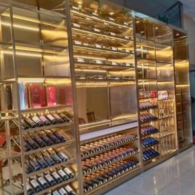 China Custom LED Metal Wine Cabinet 1200×2500mm Stainless Steel Storage Unit with Temperature Control for sale