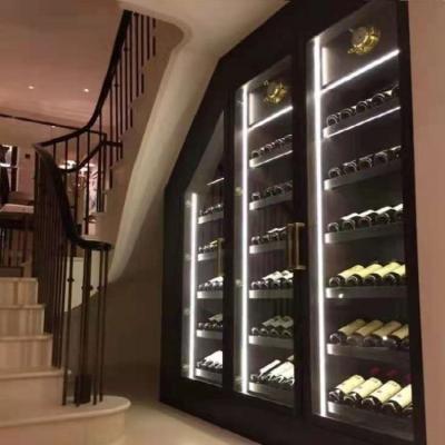 China Black Metal Wine Cabinet with Glass Door - Custom Dimensions, 5-Year Steel Warranty, Temperature Control for sale