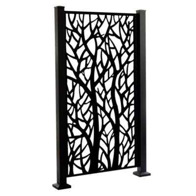 China Contemporary Aluminium Black Fence Panel 1000x2000mm Privacy Garden Fence Customizable for sale