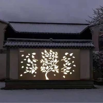 China 1000×2000mm Black Metal Garden Fence Panel - Laser Cut Decorative Steel Privacy Screen with Custom Colors for sale