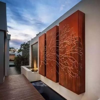 China Custom Corten Steel Fencing Panels 1000×2000mm Weatherproof Metal Garden Fence with Custom Colors for sale