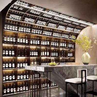 China Commercial Luxury Glass Wine Display Cabinet 1000×2500mm Stainless Steel with 5-20°C Temperature Control for sale