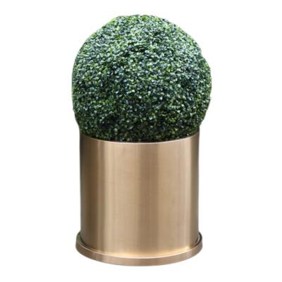 China Matte Gold Metal Flower Pot with Detachable Bottom - 400mm Height, Stainless Steel Planter for Indoor & Outdoor Use for sale