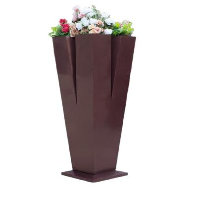 China X Type Rose Gold Stainless Steel Plant Pot - 800mm Height, 201/304 Grade Metal with Custom Sizes for sale
