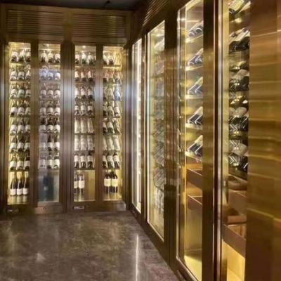 China Stainless Steel LED Metal Wine Cabinet 1000×2500mm with 5-20°C Temperature Control for Restaurants for sale