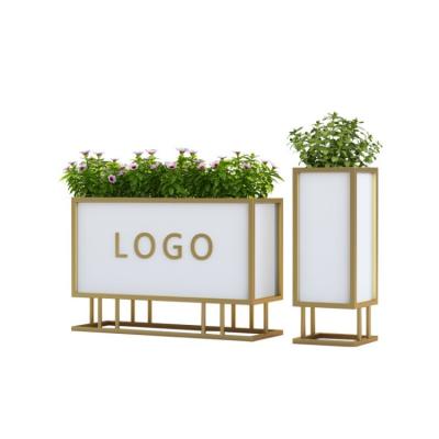 China Custom Square Metal Plant Pots 600mm Height Outdoor Steel Rectangular Planters with Galvanized Construction for sale