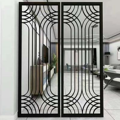 China Black Decorative Metal Room Divider Screen 1000×2000mm Laser Cut Partition Wall with Custom Colors for sale