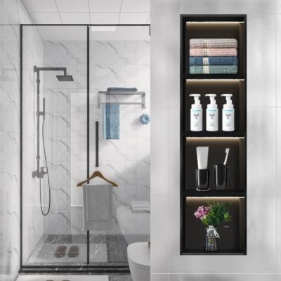 China 4-Tier 304 Stainless Steel Recessed Shower Shelf 300×500mm with Custom Colors and 5-Year Warranty for sale