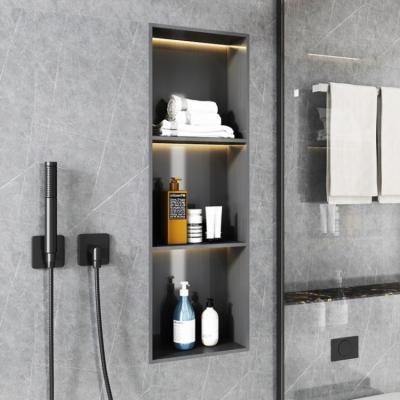 China Matte Stainless Steel Shower Niche Insert 300×500mm with 3-Tier Design - Waterproof & Customizable for sale