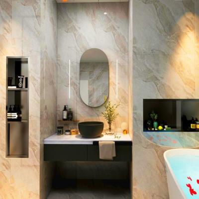 China Custom Stainless Steel Bathroom Storage Niche 300×500mm with 3-Tier Shelves - Waterproof Wall Mount Design for sale