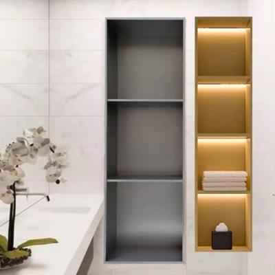 China 300×500mm Stainless Steel Bathroom Shower Niche with LED Light - Waterproof Modern Design Custom Colors for sale