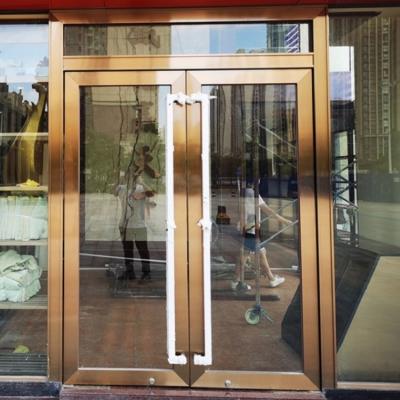 China Hairline Finish Stainless Steel Decorative Entry Door 2000x2500mm with Electronic Lock Options for sale