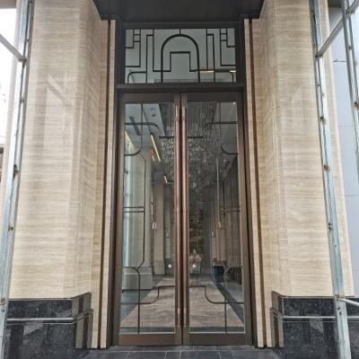 China Hairline Front House Double Doors Stainless Steel Main Door 2000×2500mm Customizable for sale