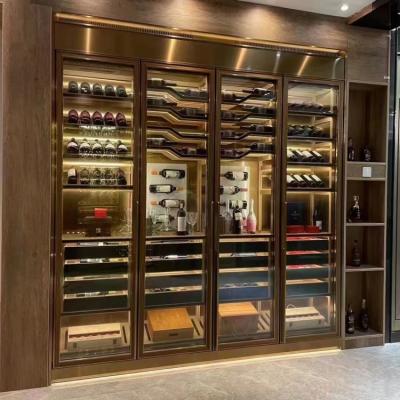China SS201/SS304 Built-In Wall Wine Cabinet 1000×2500mm Custom Size with 5-20°C Temperature Control for sale