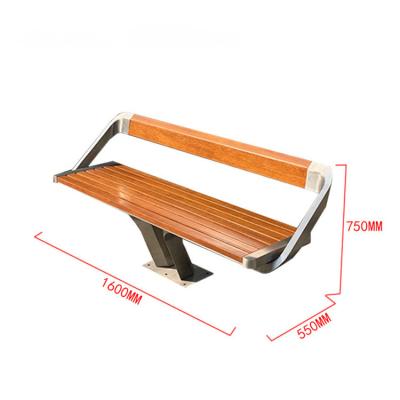China One Leg Outdoor Metal Bench 4 Seater 1800mm with Wood Surface Stainless Steel Frame for sale