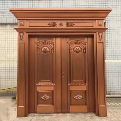 China Brown Wrought Bronze Main Steel Door 2000x2500mm with Class C Lock and 5-Year Warranty for sale