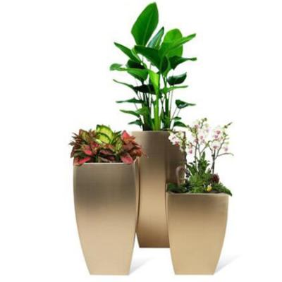China Arc-Shaped Stainless Steel Metal Bucket Flower Planter - 400mm/600mm Height, Hairline Finish for sale