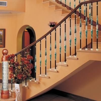 China Premium Hotel Metal Stair Railing 850mm Height in Malachite Green - Custom Stainless Steel & Aluminum Options for sale