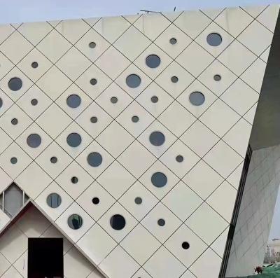 China Waterproof Aluminum Perforated Panel Metal Curtain Wall with Round Holes - 1000×1000mm Standard Size, Custom Colors & Shapes Available for sale