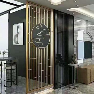 China Custom Gold Laser Cut Metal Privacy Screen 1000x2000mm Stainless Steel Room Divider with 5-Year Warranty for sale