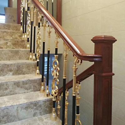 China Gold Stainless Steel Indoor Stair Railing 850mm Height - Custom Luxury Handrail for Villa & Commercial Projects for sale