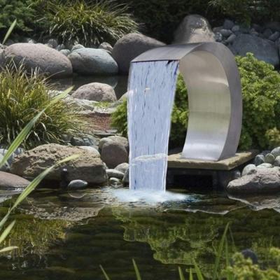 China Custom Stainless Steel Water Fountain Sculpture Polished Modern Outdoor Decor 120cm for sale