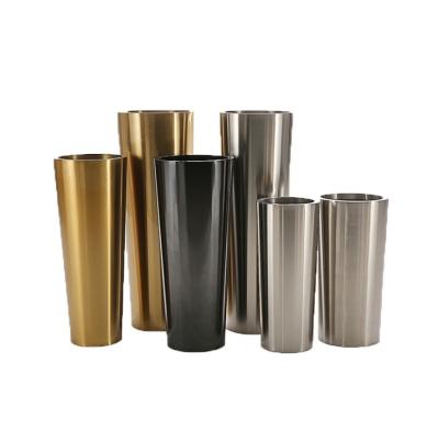 China Electroplating Metal Flower Planter - 600mm to 1400mm Height, Stainless Steel 201/304 Construction for Indoor & Outdoor Use for sale