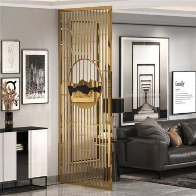 China Golden Stainless Steel Room Divider 1000x2000mm - Modern Interior Metal Screen with Custom Colors for sale