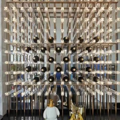 China Luxury Modern Wine Cabinet 1000×2500mm with Acrylic Shelves and Stainless Steel 201/304 Frame for sale