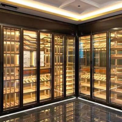 China Stainless Steel Wine Cabinet 1000×2500mm with Customizable Gold Metal Display and 5-Year Warranty for sale