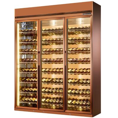 China Contemporary Metal Wine Cabinet 1000×2500mm Stainless Steel Temperature Controlled Storage with 5-Year Warranty for sale