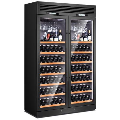 China Black Stainless Steel Wine Cabinet with Refrigerator 1000x2500mm Glass Door for sale