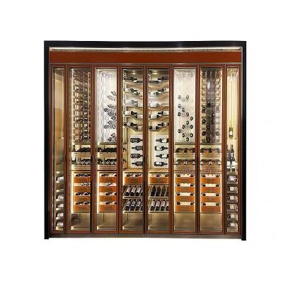 China Stainless Steel Wine Storage Cabinet 1000x2500mm Temperature Controlled Refrigerated Wine Rack for sale