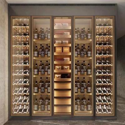 China Custom Stainless Steel Wine Cabinet with Cooler 1000x2500mm Modern Design for sale