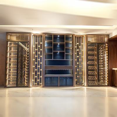 China Standing Metal Wine Chiller Cabinet 1000x2500mm Stainless Steel 201/304 Lockable Display for sale