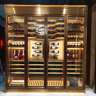 China 304 Stainless Steel Wine Cabinet with Refrigeration 1000x2500mm Customizable Color for sale