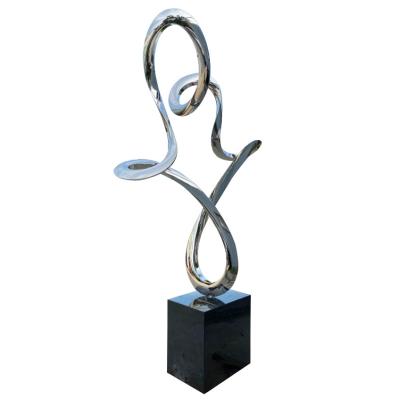 China Outdoor Stainless Steel Abstract Sculpture 2000mm Height - Custom Metal Art Decor for Gardens for sale