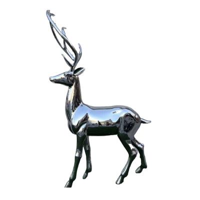 China Stainless Steel Deer Sculpture 2000mm Modern Garden Animal Statue Custom Size for sale