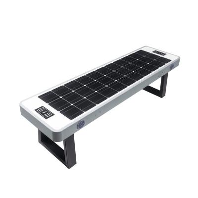 China Aluminum Outdoor Solar Bench 100W with USB and Wireless Chargers 1800mm for sale