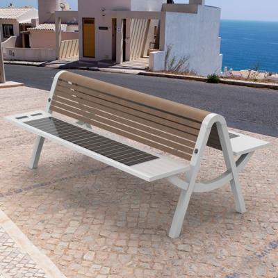 China Solar Powered Smart Metal Bench Double-Sided Seating For Multiple People for sale