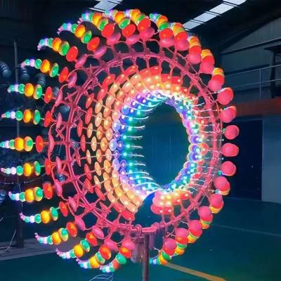 China Stainless Steel Metal Kinetic Wind Sculpture with LED Light Custom Size 1000mm-6000mm for sale