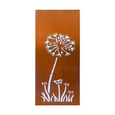 China Laser Cut Corten Steel Privacy Fence Panel 1000x2000mm Outdoor Metal Screen for sale