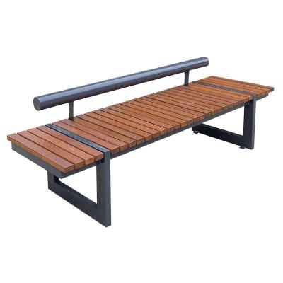 China Modern Outdoor Metal Bench with Back 2000x450x450mm Stainless Steel Wood Garden Bench for sale