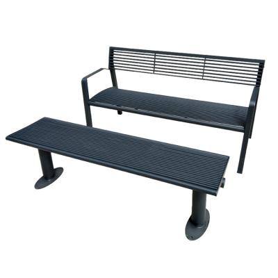 China ODM Outdoor Metal Bench 1800x450x450mm Black Cast Aluminum Leisure Seating for sale